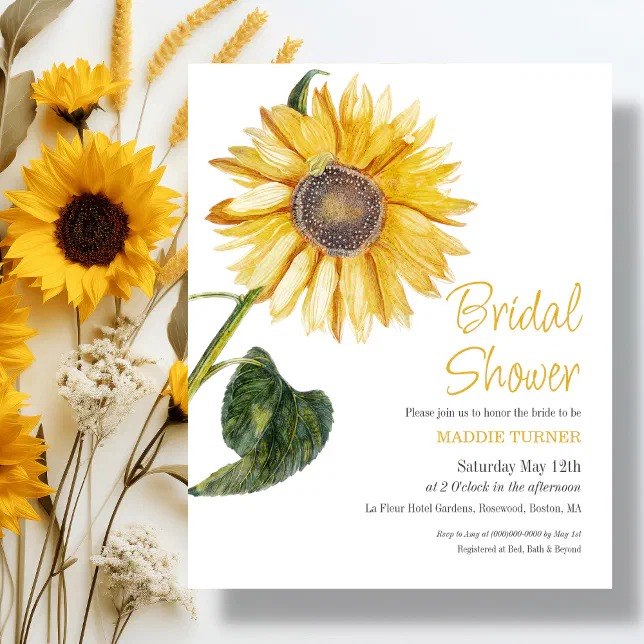 Sunflower | Bridal Shower Invitation | Zazzle