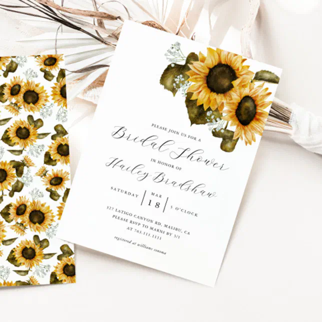 Sunflower Bridal Shower Invitation | Zazzle