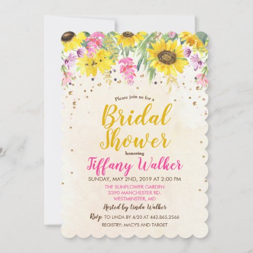 Sunflower Bridal Shower Invitation | Zazzle