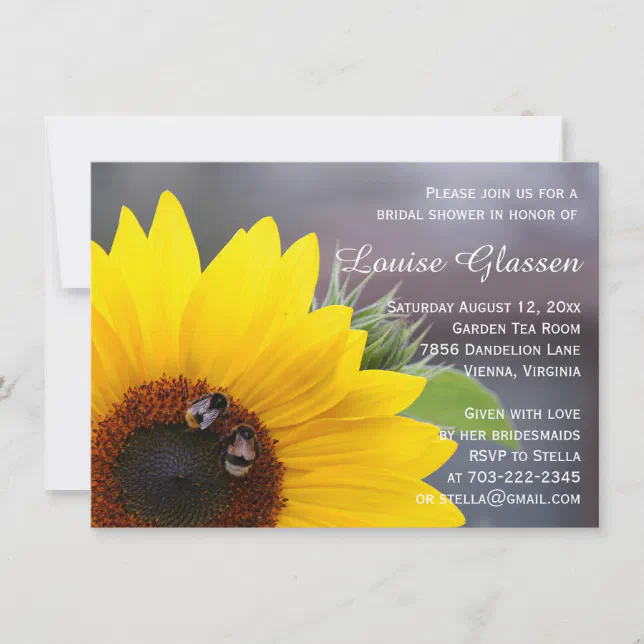 Sunflower Bridal Shower Invitation | Zazzle