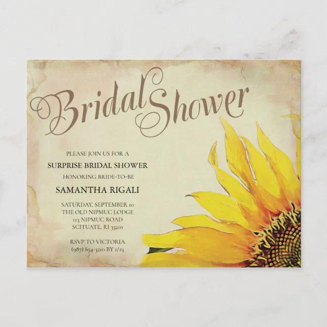 Sunflower Bridal Shower Invitation | Zazzle
