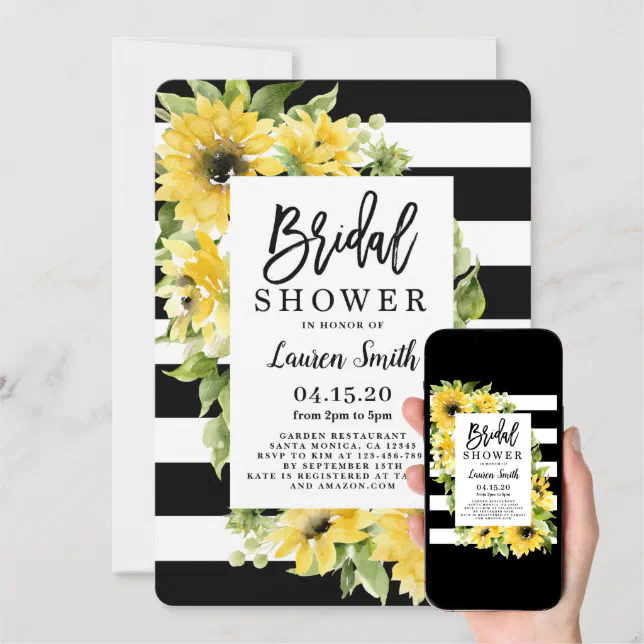 Sunflower bridal shower invitation | Zazzle