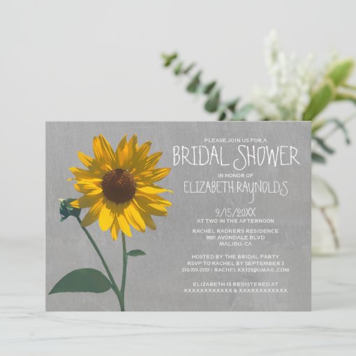 Sunflower Bridal Shower Invitations | Zazzle