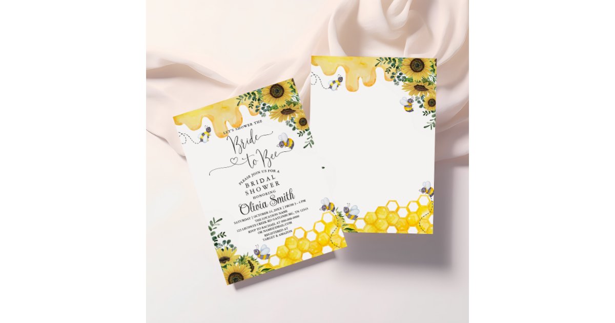 Sunflower Bride to Bee Bridal Shower Invitation | Zazzle