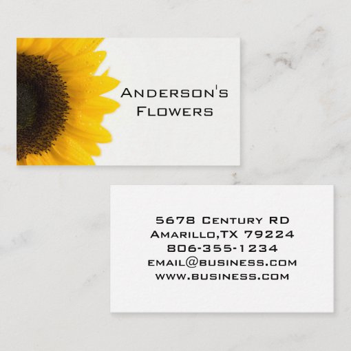 Sunflower Business Card | Zazzle
