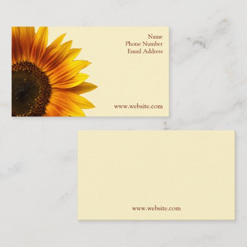 Sunflower Business Card | Zazzle
