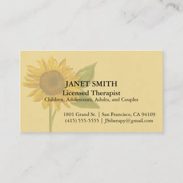 Sunflower Business Card | Zazzle