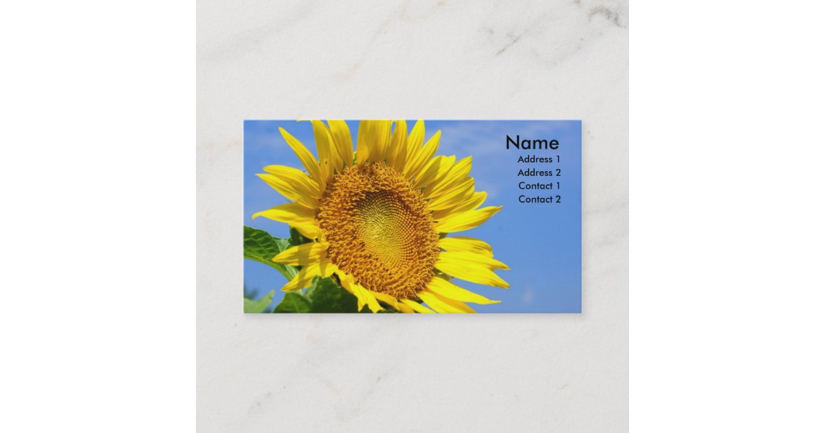 Sunflower Business Card | Zazzle