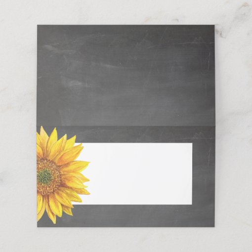 Sunflower. Chalkboard floral wedding. Flower Place Card | Zazzle