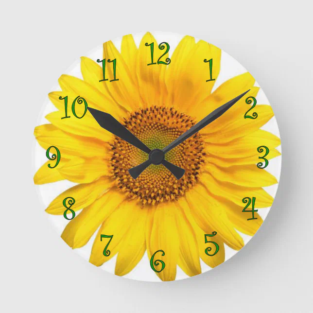 Sunflower clock | Zazzle