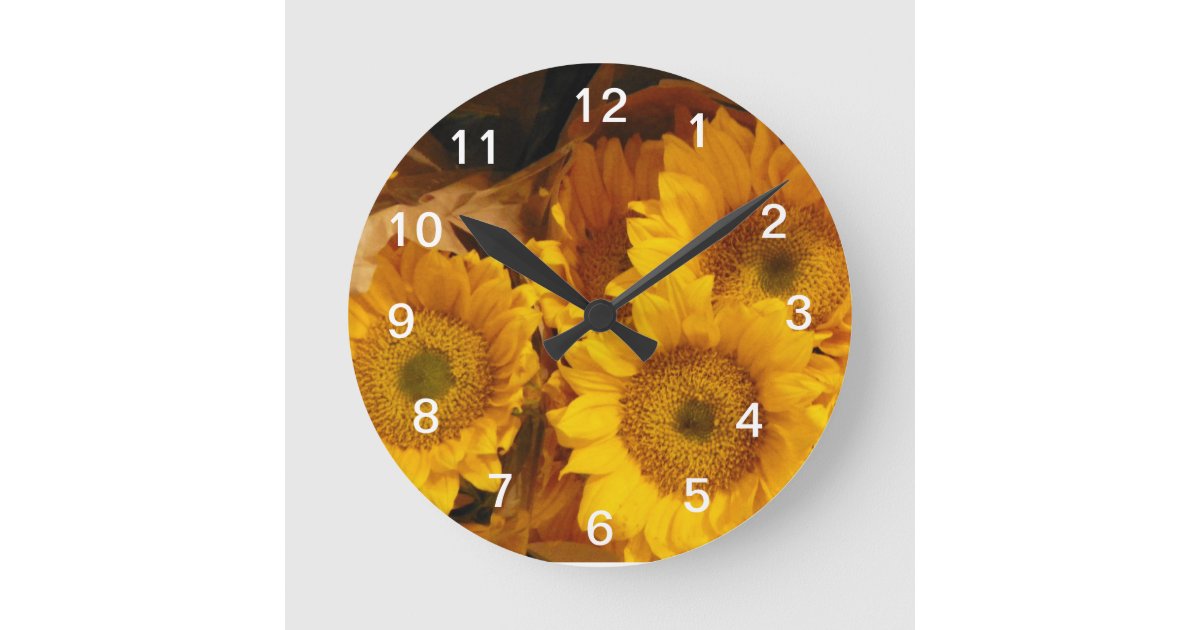 Sunflower clock | Zazzle