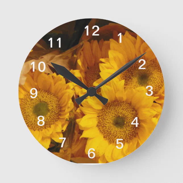 Sunflower clock | Zazzle