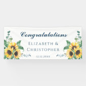 Sunflower Congratulations Wedding Reception Banner | Zazzle