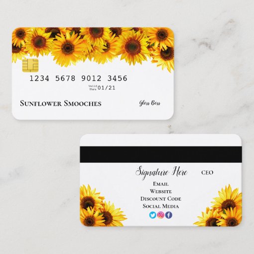 Sunflower Credit Card Business Card | Zazzle