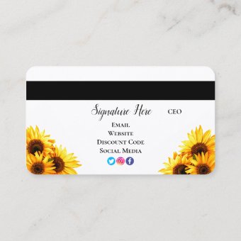 Sunflower Credit Card Business Card | Zazzle