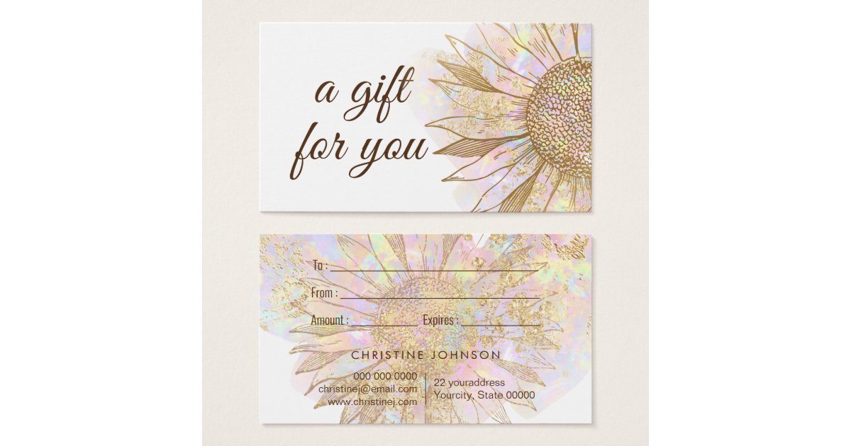 sunflower design gift card | Zazzle
