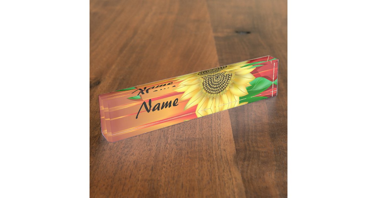 Sunflower Desk Name Plate | Zazzle