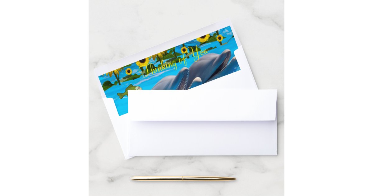 Sunflower Dolphin Envelope Liner | Zazzle