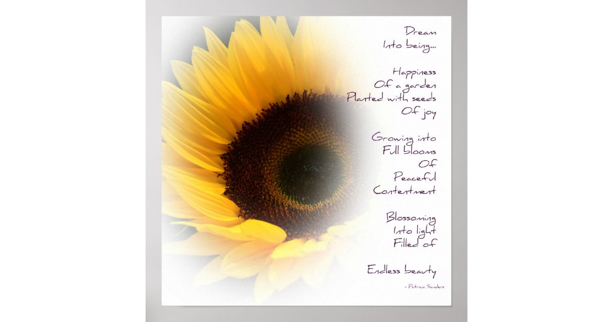 Sunflower Dream Poem Poster | Zazzle