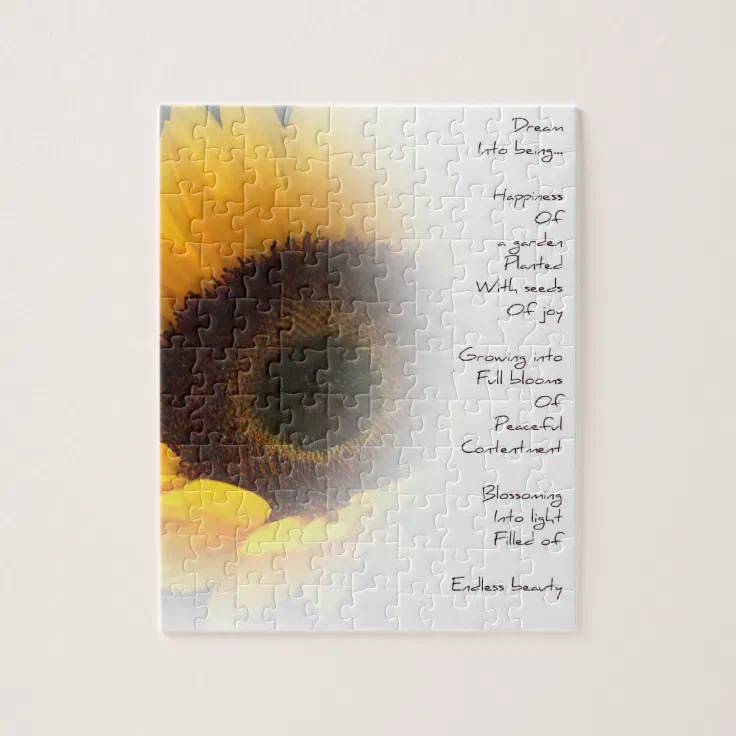 Sunflower Dream Poem Puzzle with Tin | Zazzle