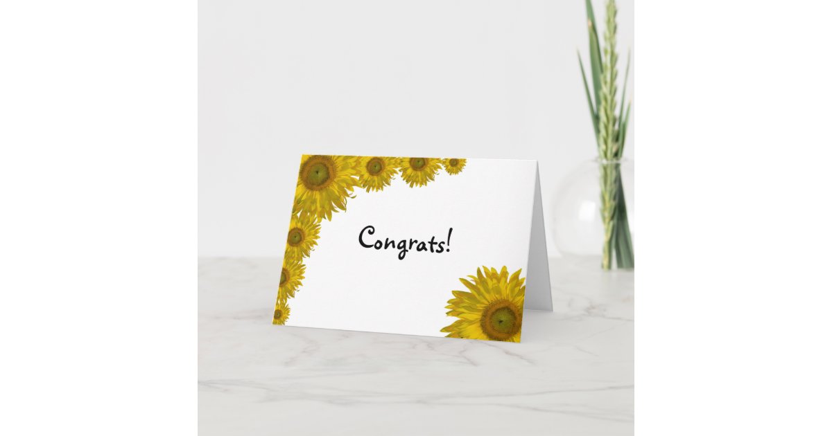 Sunflower Edge Congratulations Card | Zazzle
