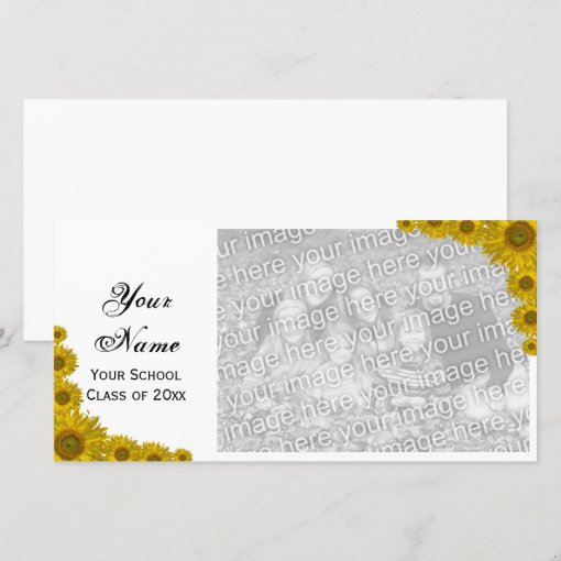 Sunflower Edge Graduation Announcement Photo Card | Zazzle