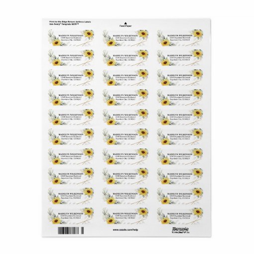Sunflower Elegant Rustic Geometric Gold Wedding Label | Zazzle