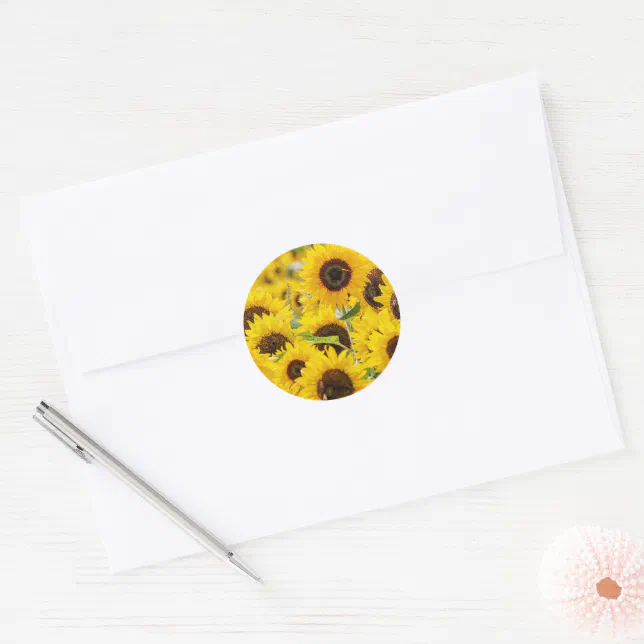 Sunflower Envelope Seal Stickers | Zazzle