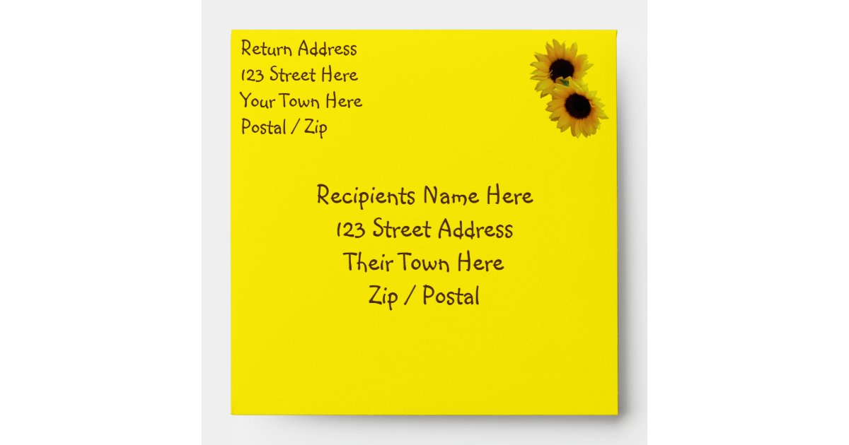 Sunflower Envelopes Personalize Sunflower Envelope | Zazzle