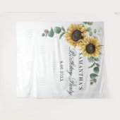 Sunflower Eucalyptus 60th Birthday Party Backdrop | Zazzle