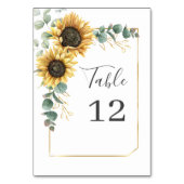 Sunflower Eucalyptus Floral Custom Table Number | Zazzle