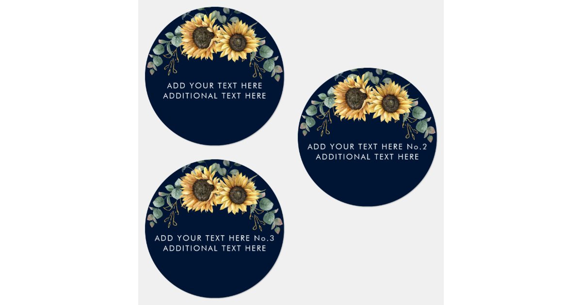 Sunflower Eucalyptus Greenery Bridal Shower Labels | Zazzle