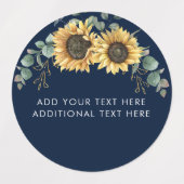 Sunflower Eucalyptus Greenery Bridal Shower Labels | Zazzle