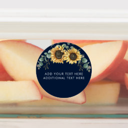 Sunflower Eucalyptus Greenery Bridal Shower Labels | Zazzle