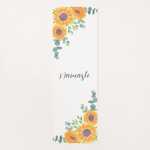 Sunflower Eucalyptus Greenery Namaste Yoga Mat | Zazzle