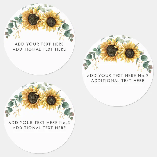 Sunflower Eucalyptus Greenery School Teachers Labels | Zazzle