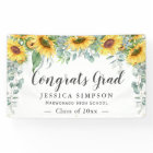 Sunflower Eucalyptus Rustic Graduation Graduate Banner | Zazzle