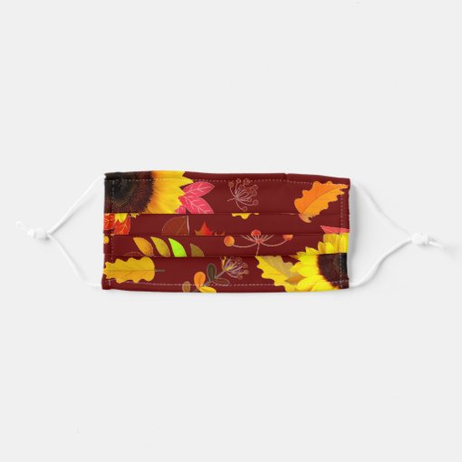 Sunflower Fall Autumn Leaves Cloth Face Masks | Zazzle
