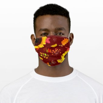 Sunflower Fall Autumn Leaves Cloth Face Masks | Zazzle
