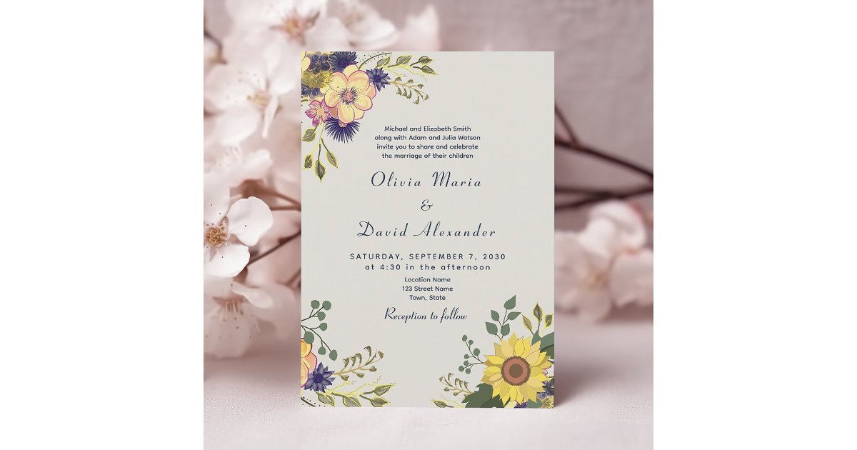 Sunflower Fall Wedding Invitation | Zazzle
