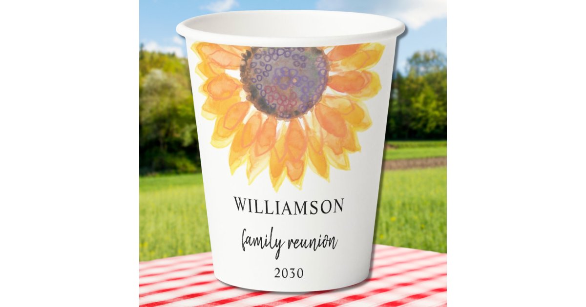 Sunflower Family Reunion Paper Cups | Zazzle