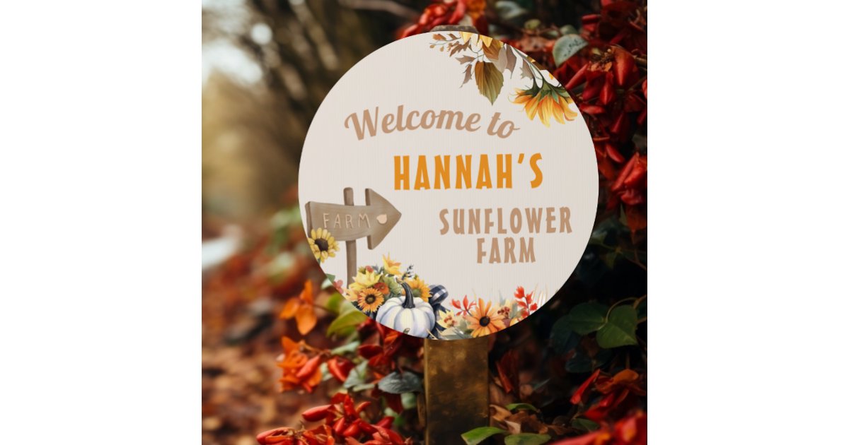 Sunflower Farm Fall Birthday Sign | Zazzle
