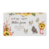 Sunflower Farmhouse Rustic Script Egg Carton Label | Zazzle