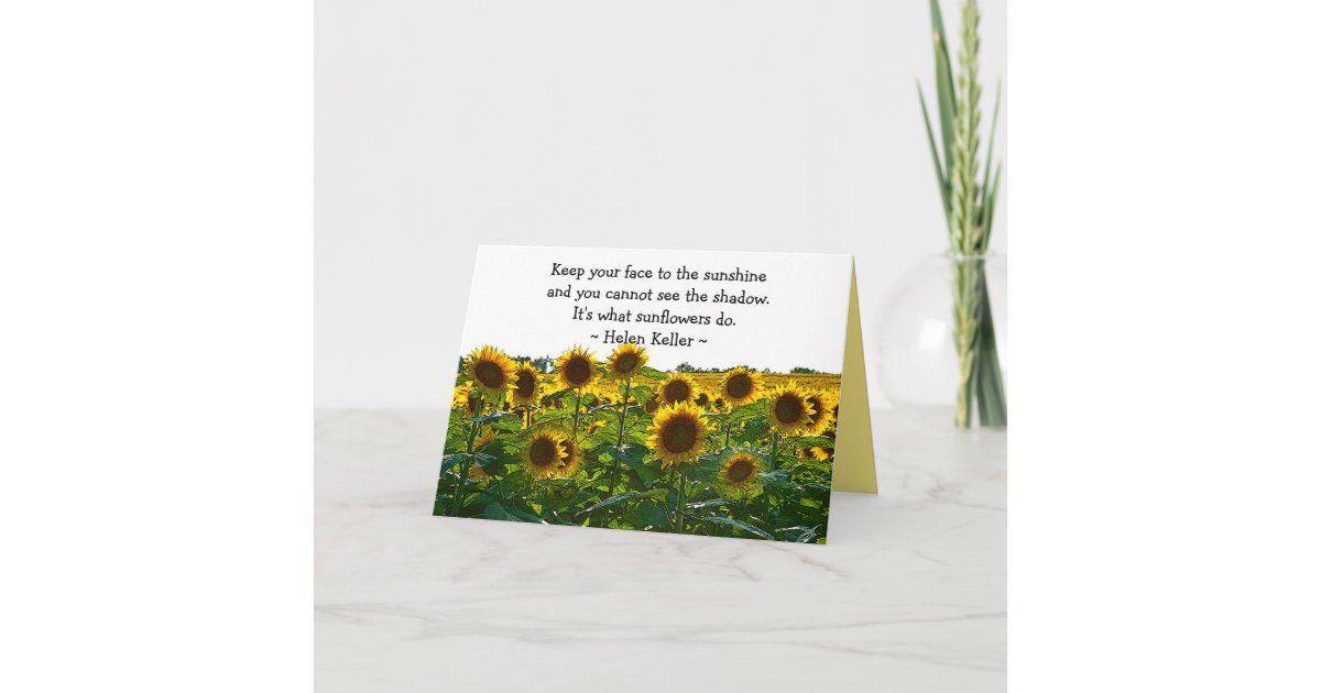 Sunflower Field Encouragement Card | Zazzle