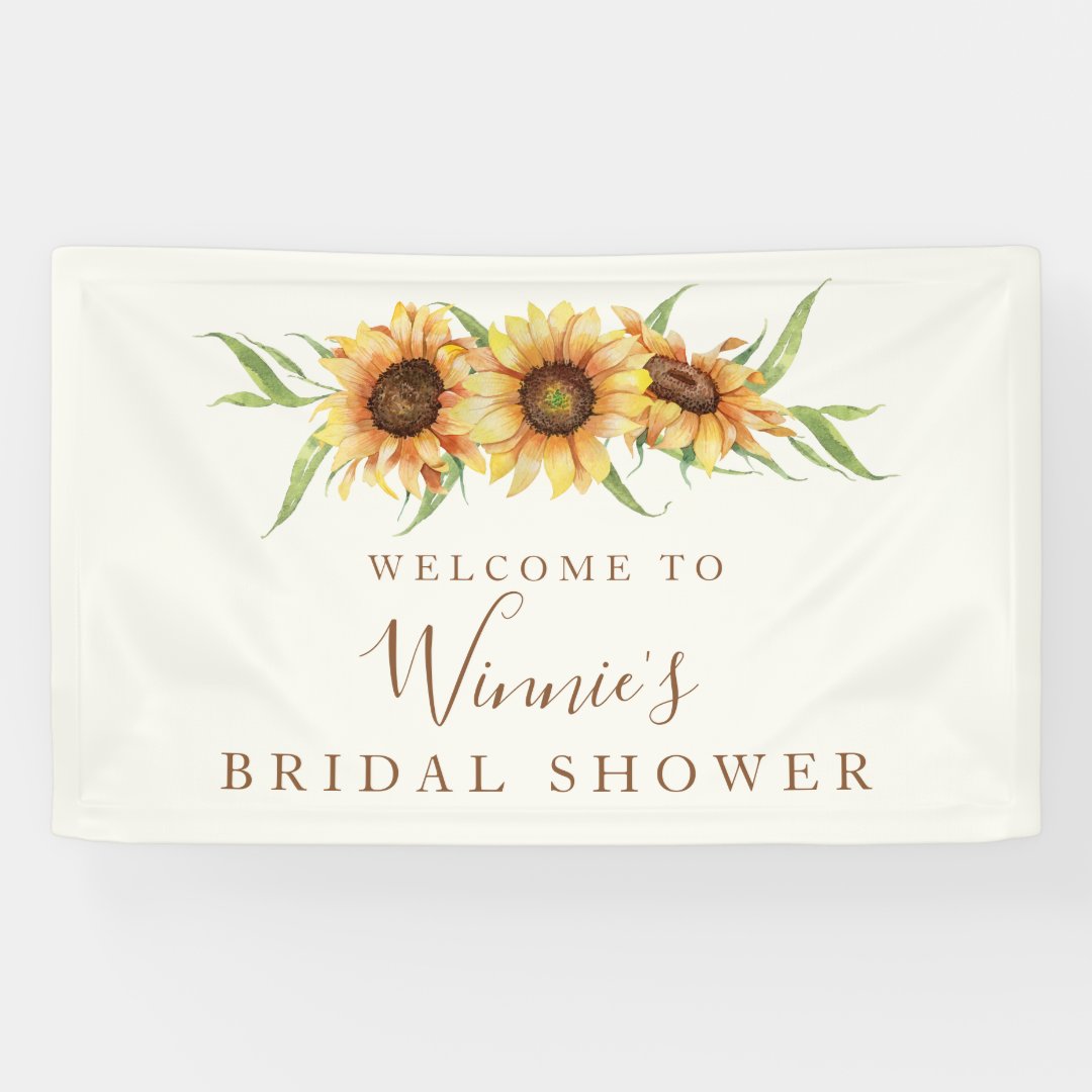 Sunflower Floral Bridal Shower Banner | Zazzle