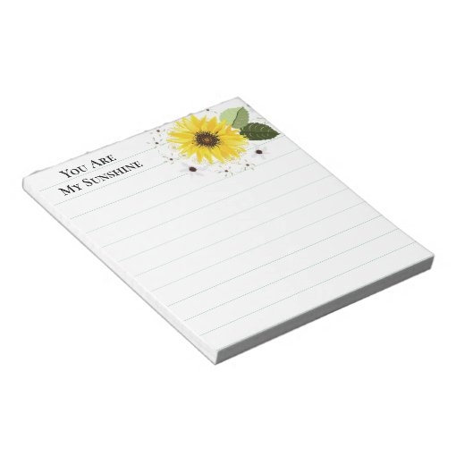 Sunflower Floral Notepad | Zazzle