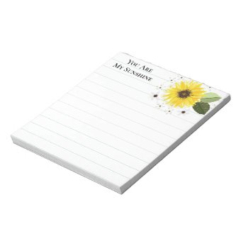 Sunflower Floral Notepad | Zazzle