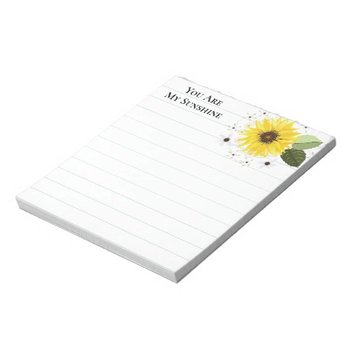 Sunflower Floral Notepad | Zazzle
