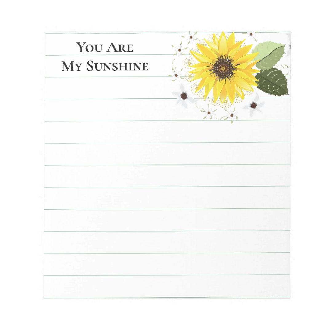 Sunflower Floral Notepad | Zazzle