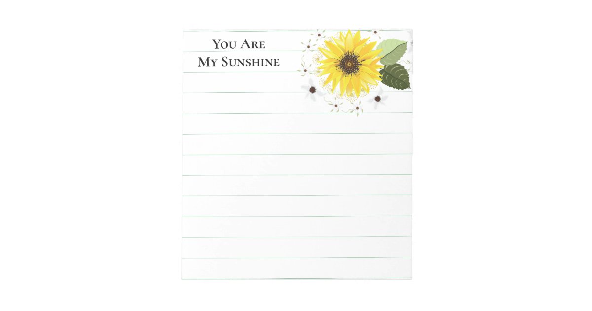 Sunflower Floral Notepad | Zazzle